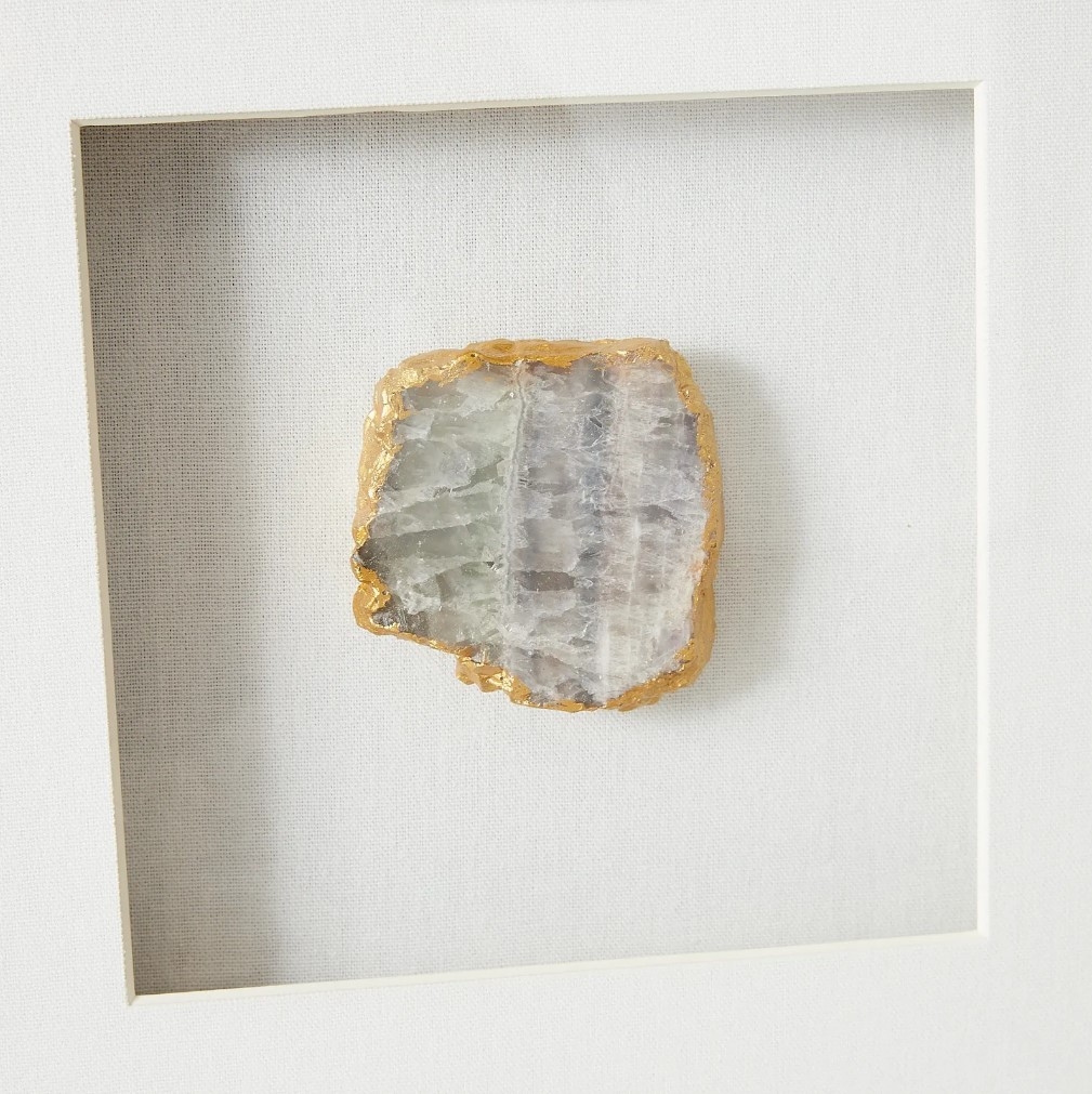 Tri-coloured Agate Shadow Box With Gold Frame | Koala Living