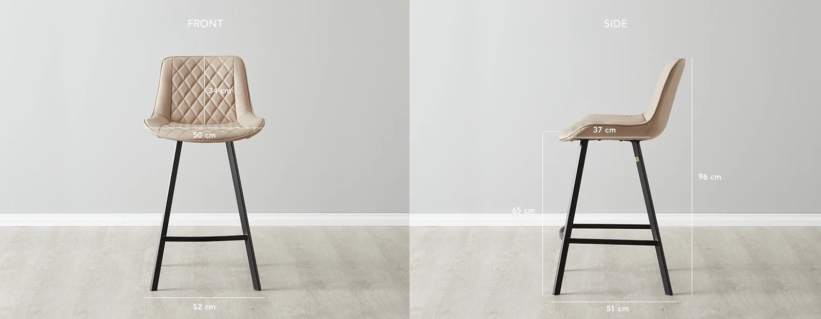 Gavin Sand Beige Vegan Leather Bar Stool | Koala Living