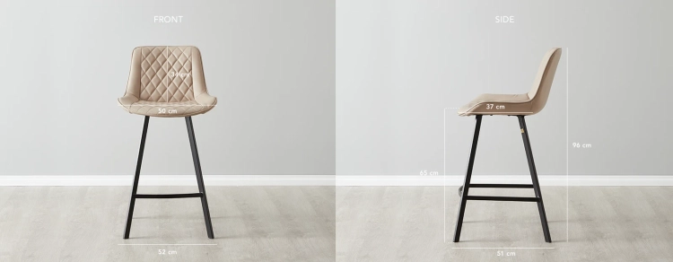 Gavin Sand Beige Vegan Leather Bar Stool | Koala Living