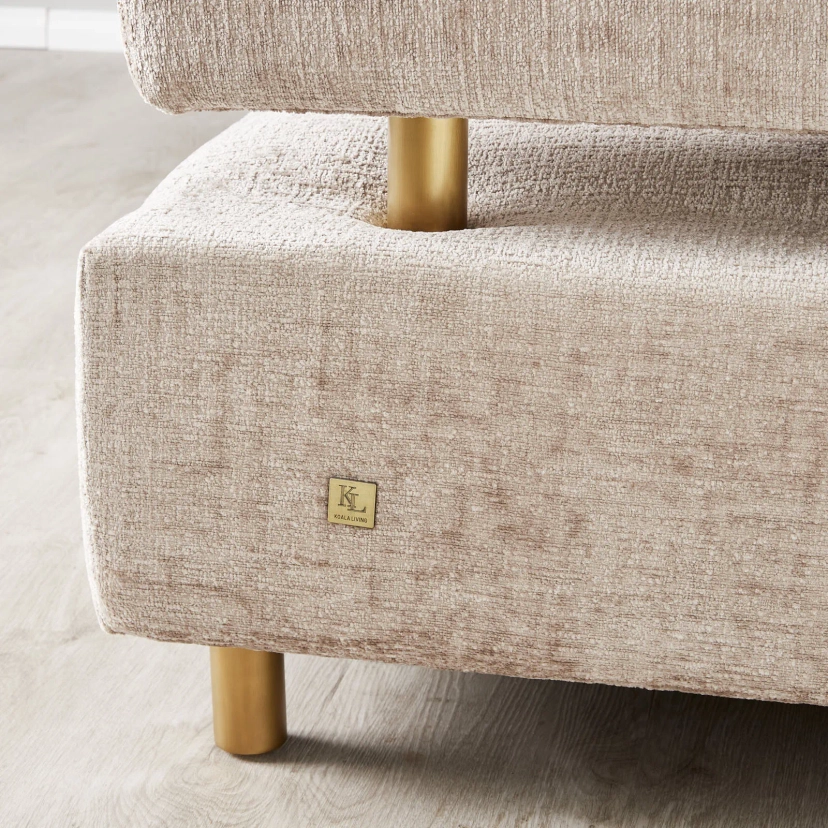 Malta II 3-Seater Beige Latte Chenille Fabric Sofa | Koala Living