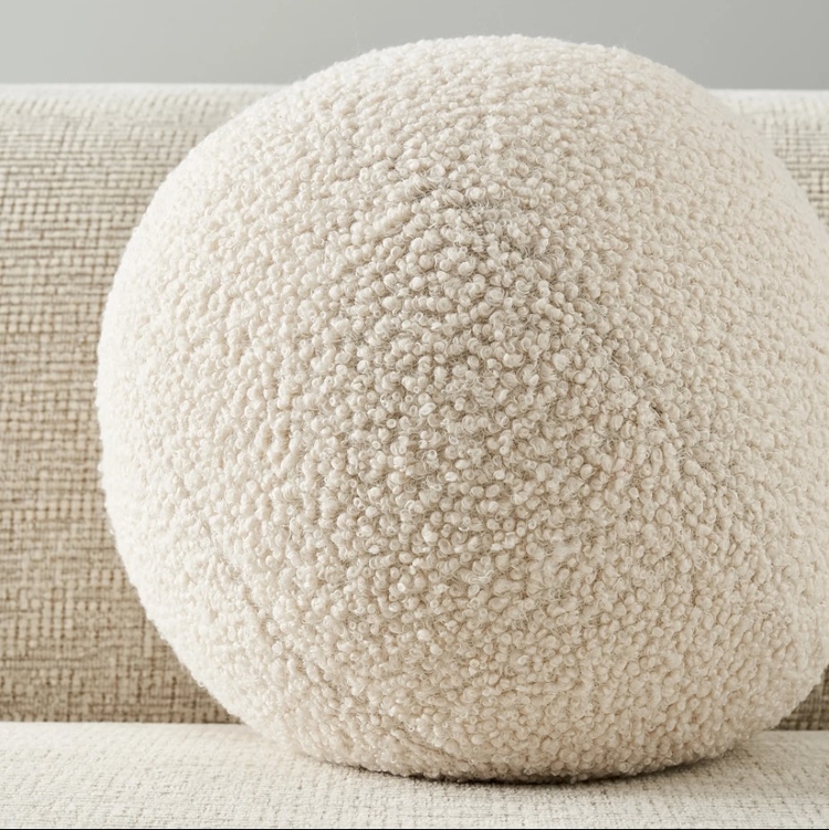 Alora Cream Turrel Fabric Ball Cushion 31cm | Koala Living