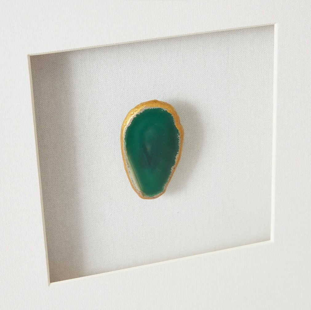 Jade Green Agate Shadow Box With Gold Frame | Koala Living