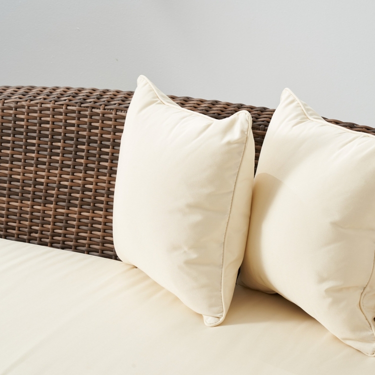 Juno Natural Brown Wicker 3-Seater Sofa