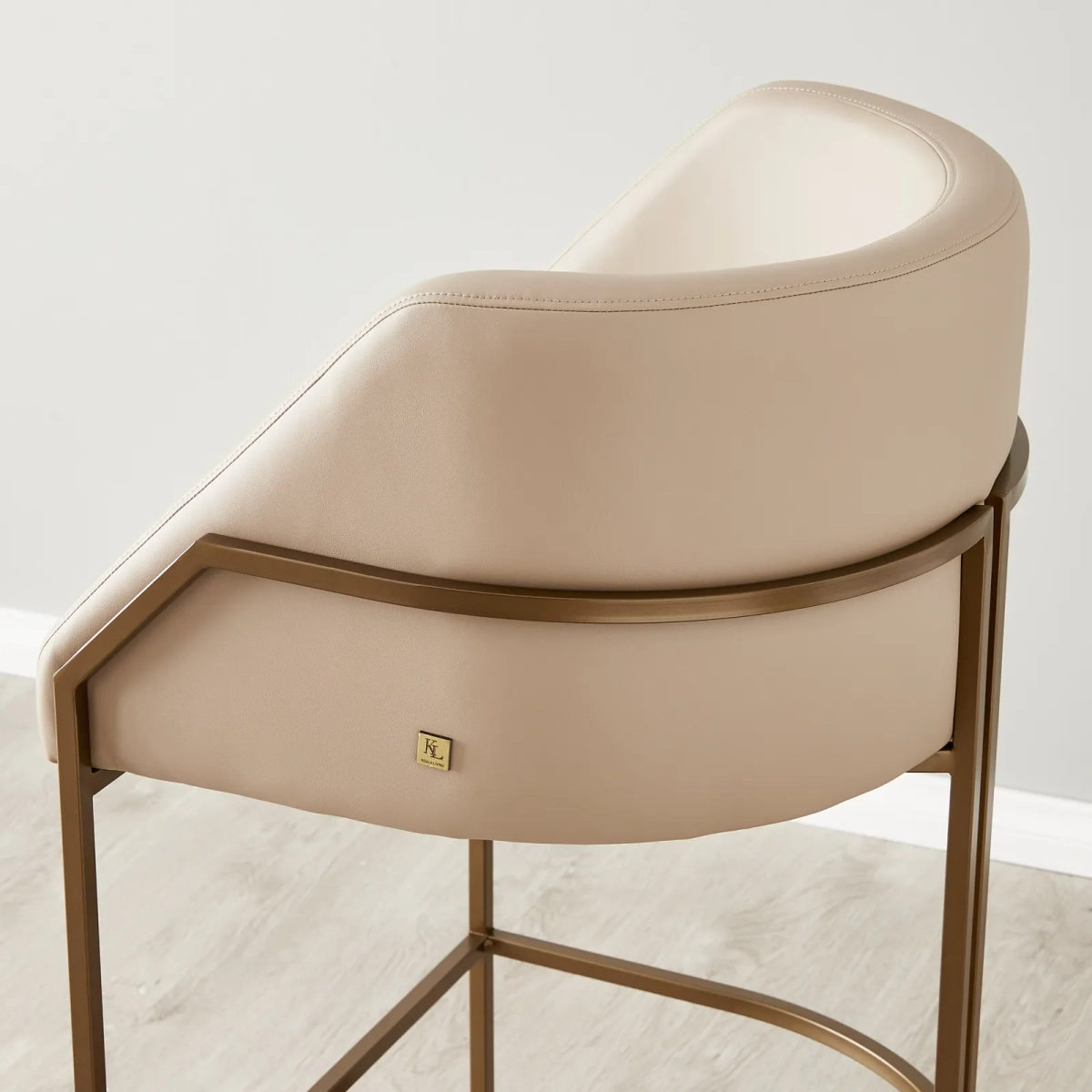Laura Sand Beige Vegan Leather 67cm Counter Stool | Koala Living
