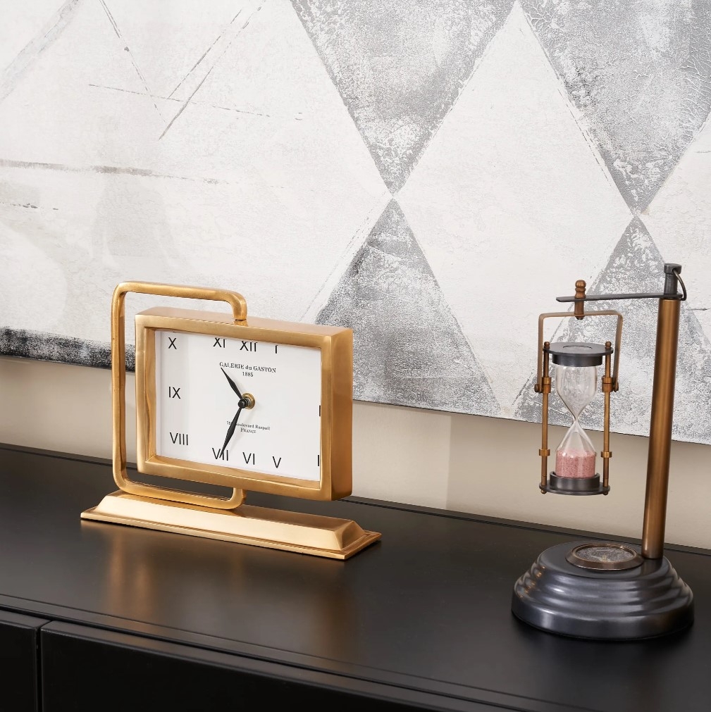 Cronus Hanging and Revolving Gold Metal Sand Timer | Koala Living