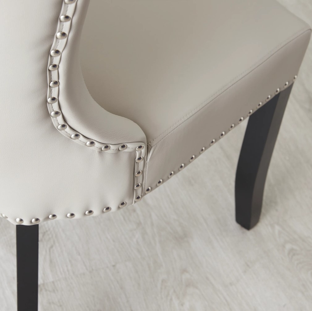 Viktor Stone Beige Vegan Leather Dining Chair | Koala Living