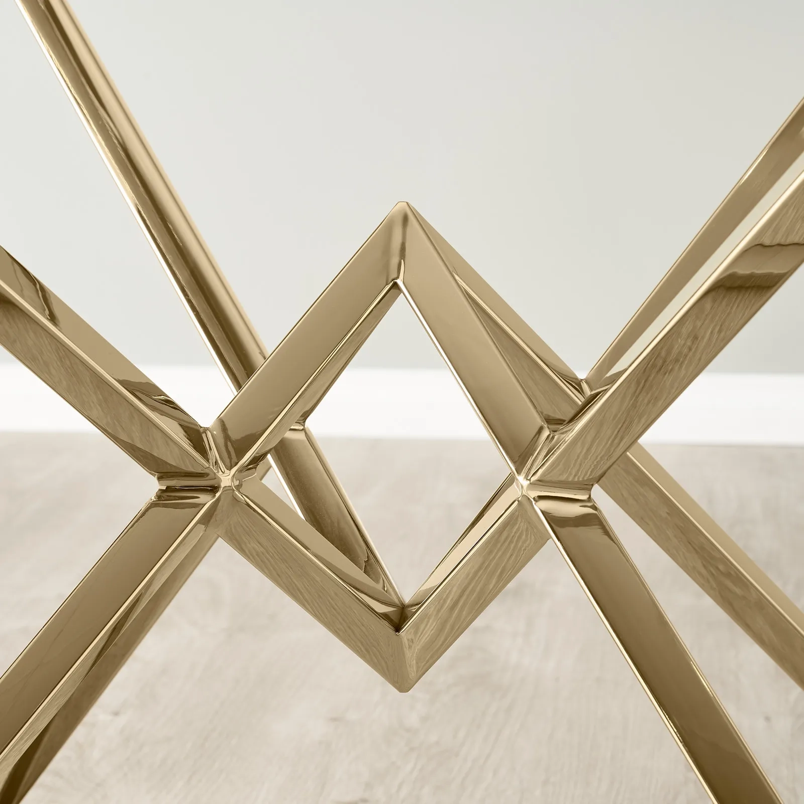 Knox Polished Champagne Gold Side Table - Clear Glass Top | Koala Living