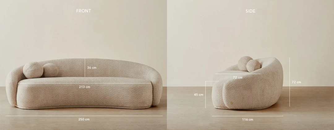 Elianna Mid Beige 3-Seater Woven Fabric Sofa | Koala Living