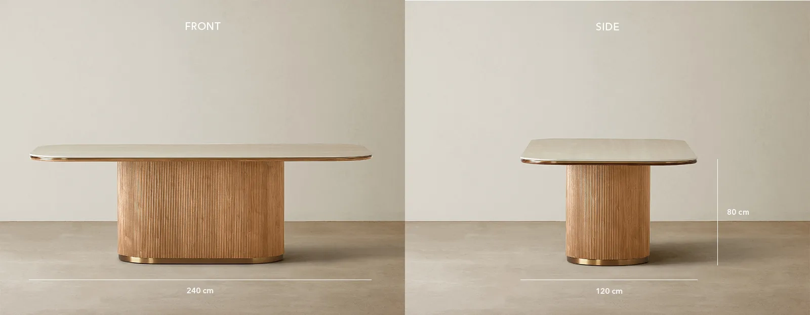 San Pierre Light Brown Ash Veneer Dining Table - Single Leg ...