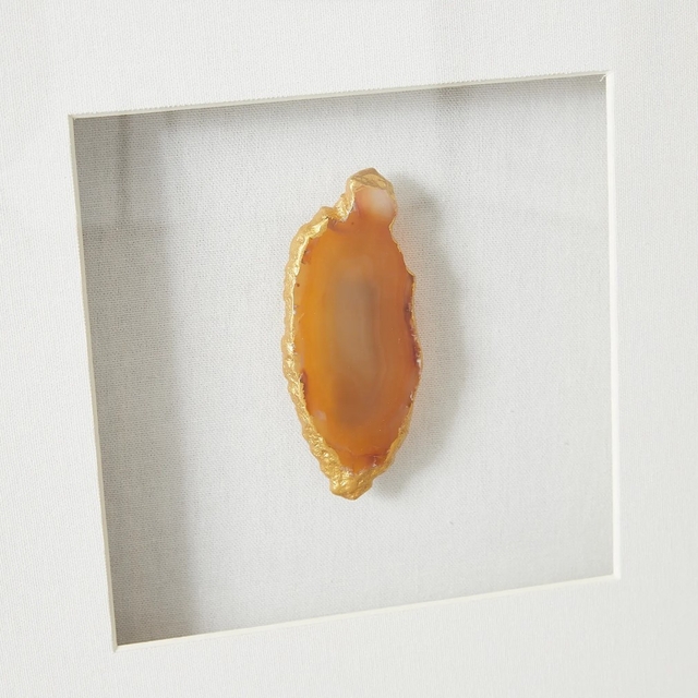 Terra Brown Agate Shadow Box With Gold Frame | Koala Living