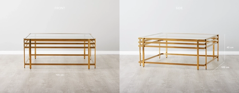 Grazia Brushed Gold Stainless Steel Coffee Table | Koala Living