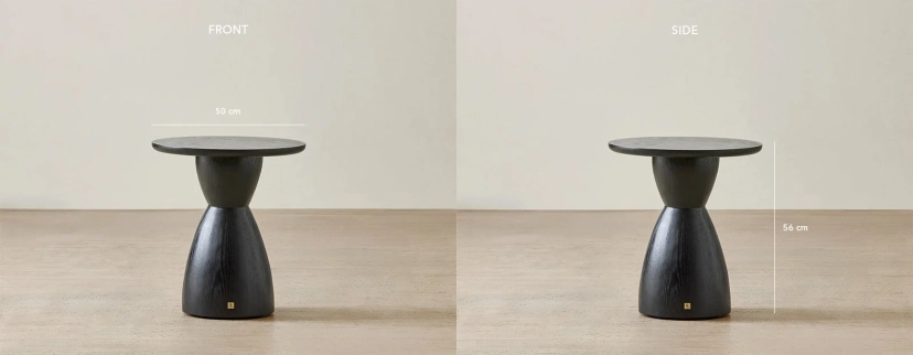 Xavier Black Wooden Side Table | Koala Living