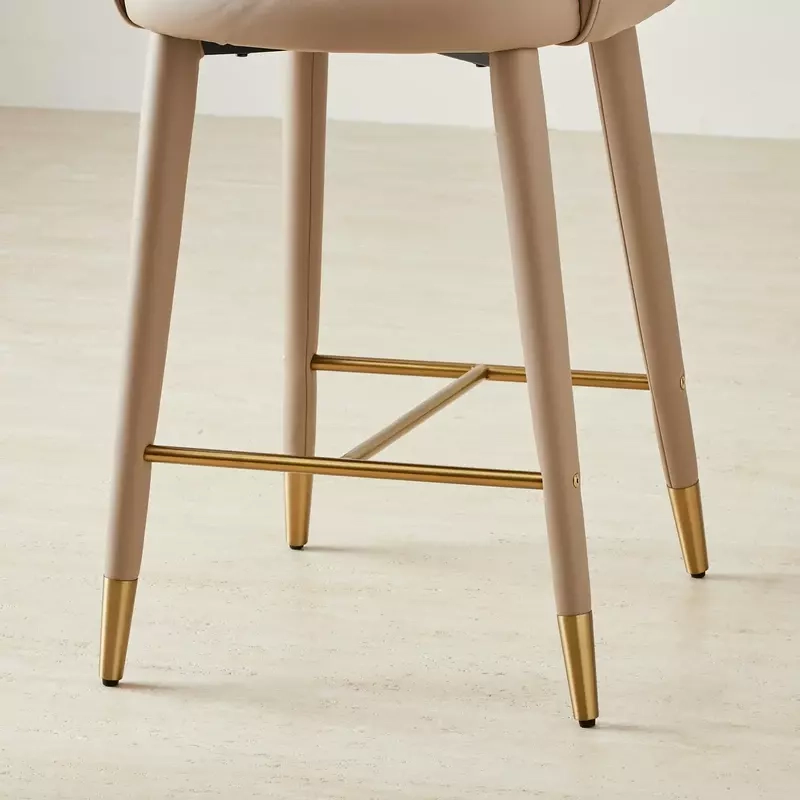 Adrianna Sand Beige Vegan Leather 67cm Counter Stool