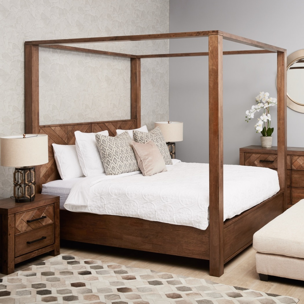 Regina Wooden Veneer King Bed | Koala Living
