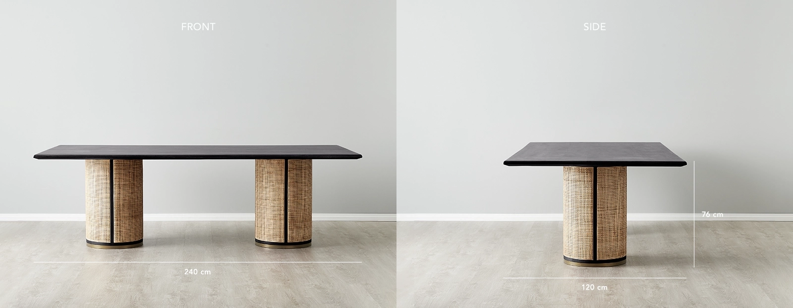 Esplanade Black Mango Wood Rectangular Dining Table | Koala Living