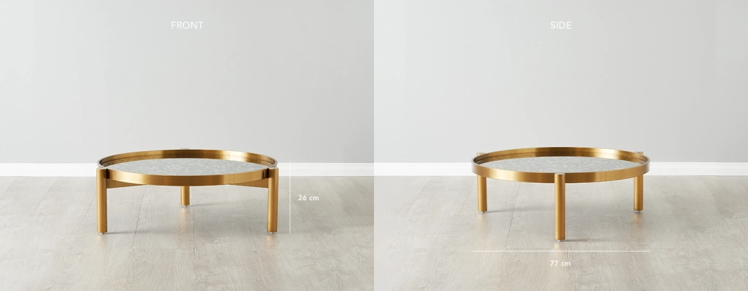 Helena Antique Glass Round Coffee Table - 80 cm | Koala Living