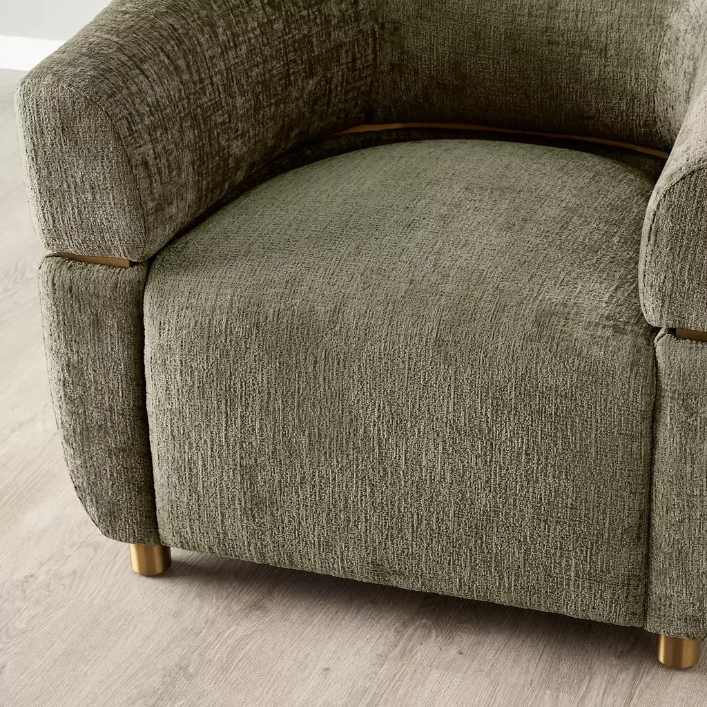 Malta II Green Chenille Fabric Occasional Chair | Koala Living