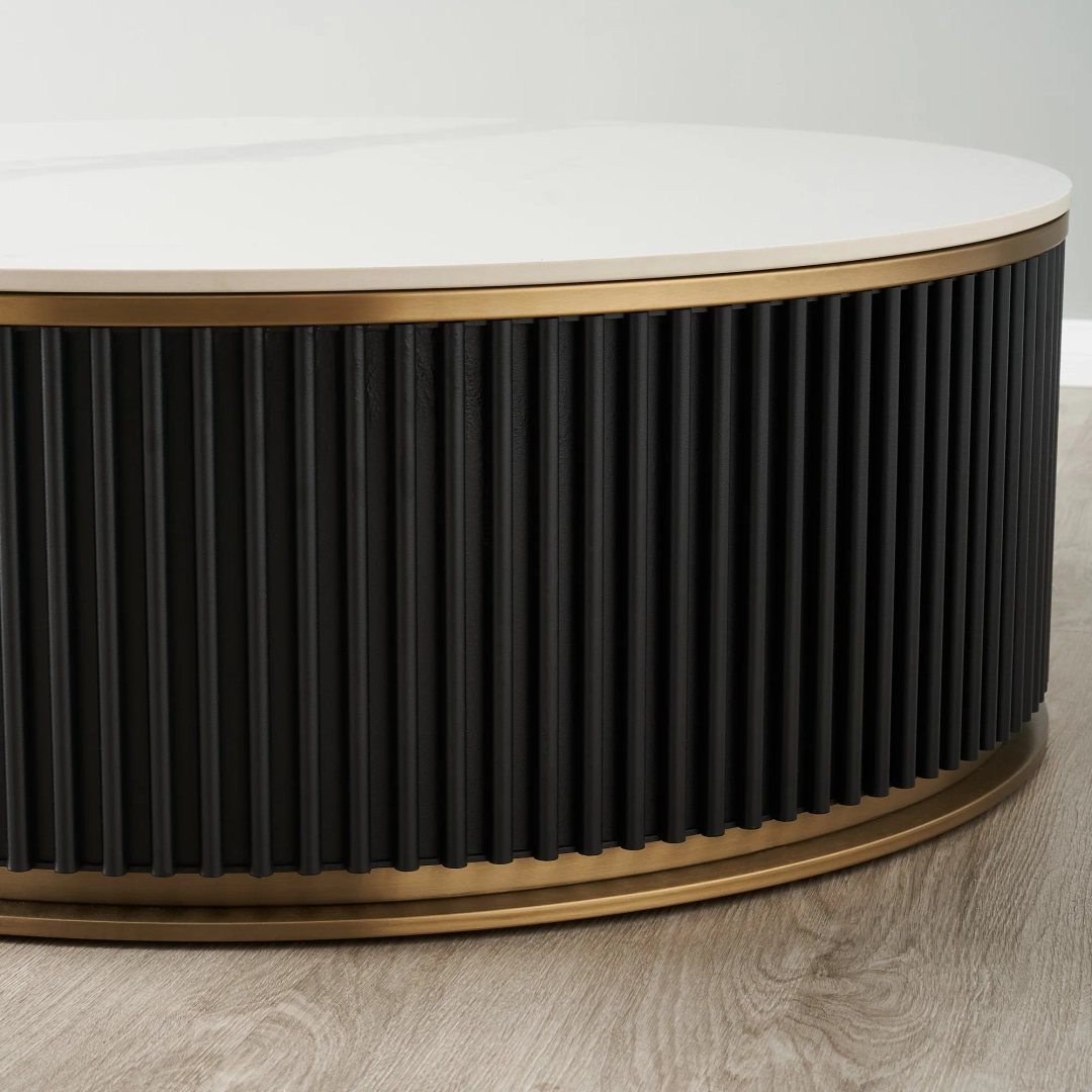 Archie White Sintered Stone Round Coffee Table Low - 100x35cm | Koala ...