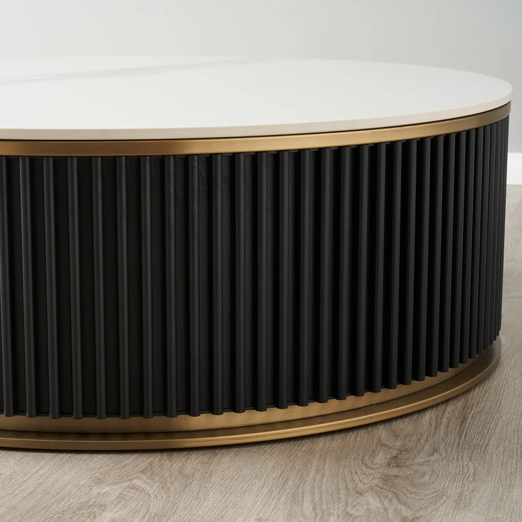 Archie White Sintered Stone Round Coffee Table Low - 100x35cm | Koala ...