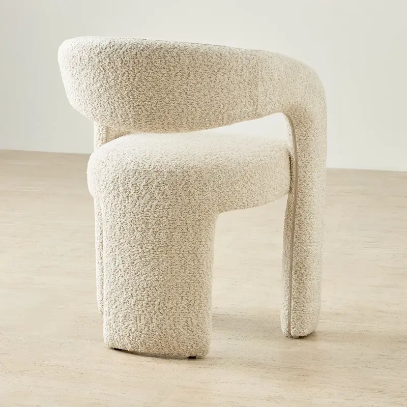 Lyra Stone Cream Woven Fabric Dining Chair | Koala Living