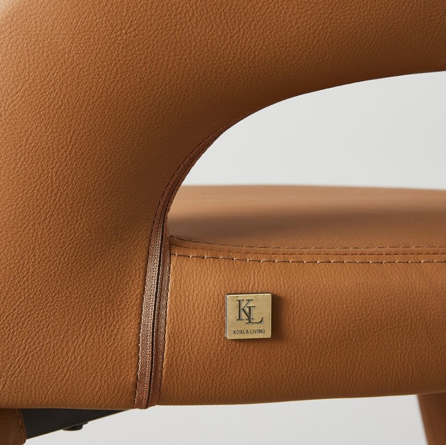 Moulin Walnut Vegan Leather 66cm Counter Stool - Brushed Gold Legs ...