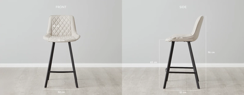 Gavin Glacier Grey Vegan Leather Bar Stool | Koala Living