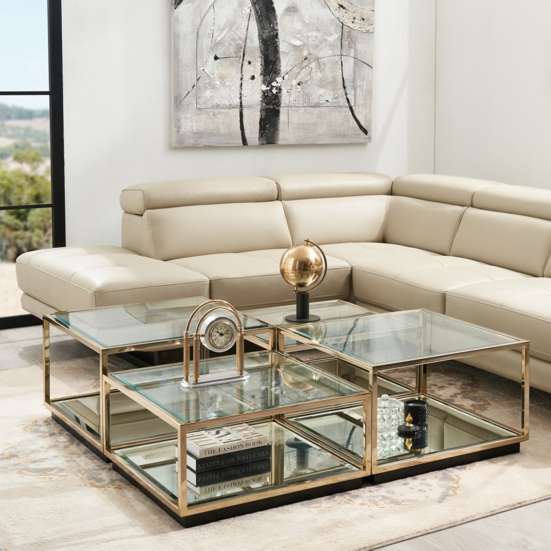 Cameron Champagne Gold Coffee Table | Koala Living