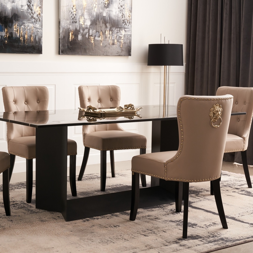 Isla Black Marble Dining Table - Black Metal Legs | Koala Living