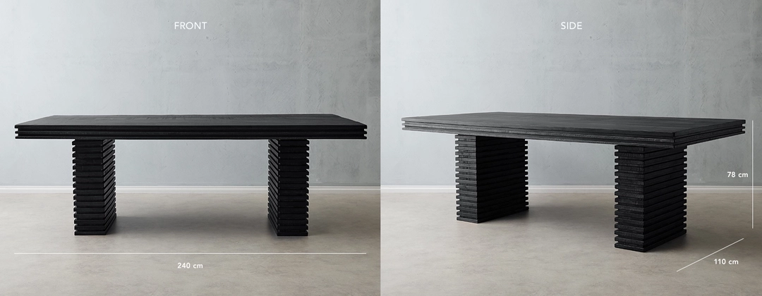 Rafiki Black Mango Wood Dining Table - Large | Koala Living