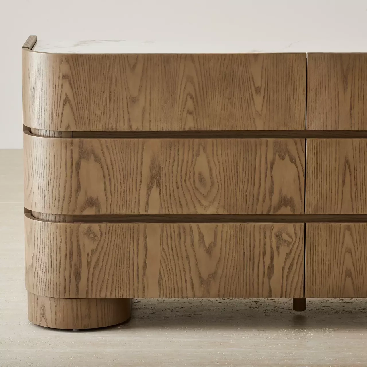 Terzetto Pandora Brown Sintered Stone 6-Drawer Dresser - Medium Brown ...
