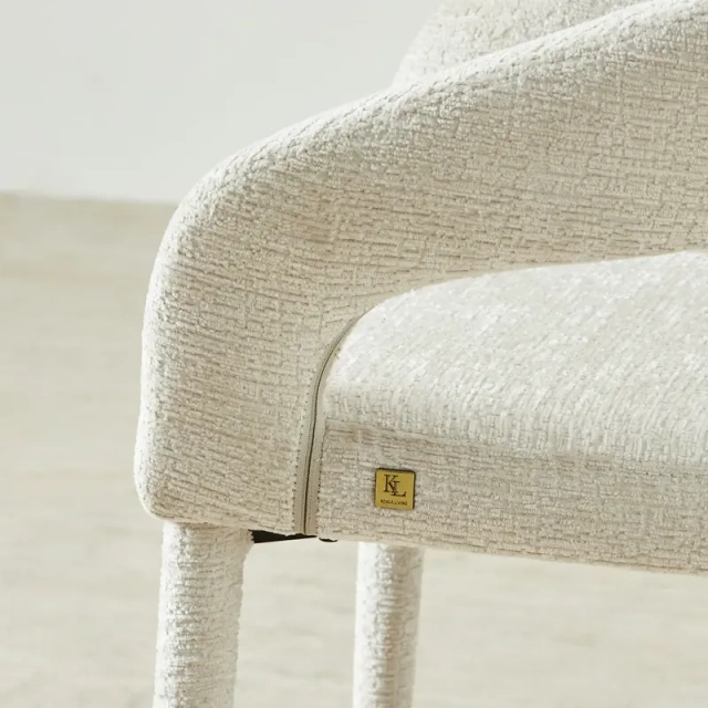 Moulin Fusion Grey Woven Fabric Dining Chair - Champagne Gold Legs ...