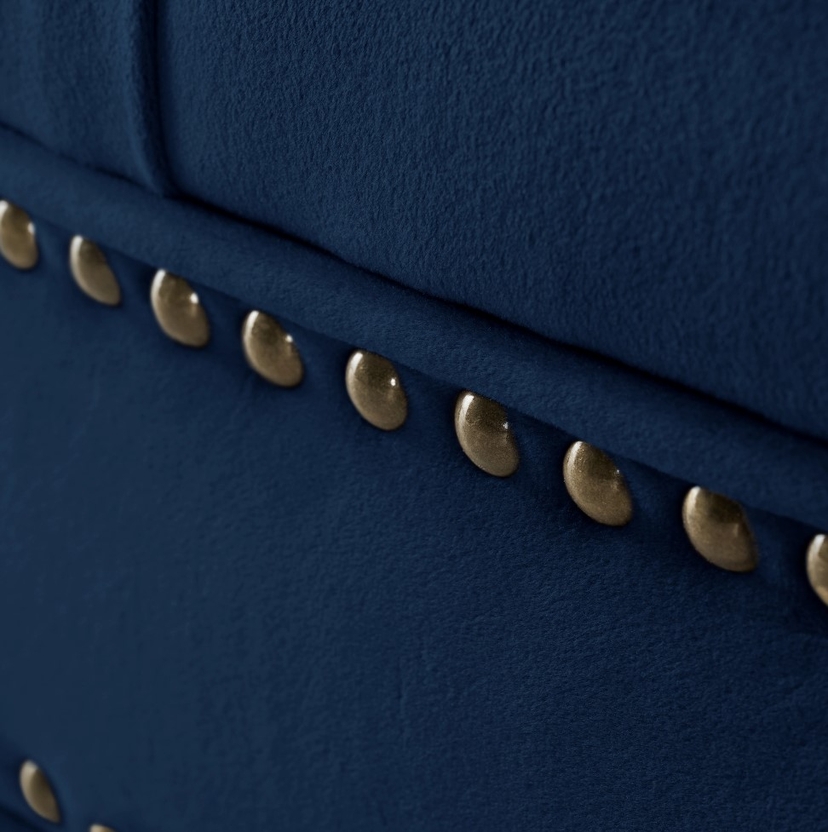 Vogue Navy Blue Velvet Ottoman | Koala Living