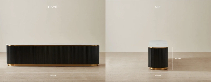 Archie White Sintered Stone Entertainment Unit | Koala Living