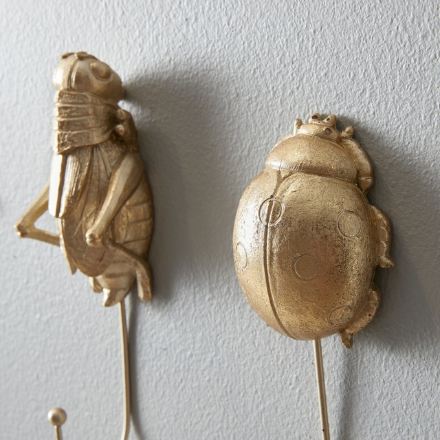 Entomophile Gold Resin Wall Decor (Set of 4) | Koala Living