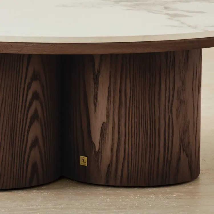 Terzetto Pandora Brown Sintered Stone Round Coffee Table Low - Dark ...