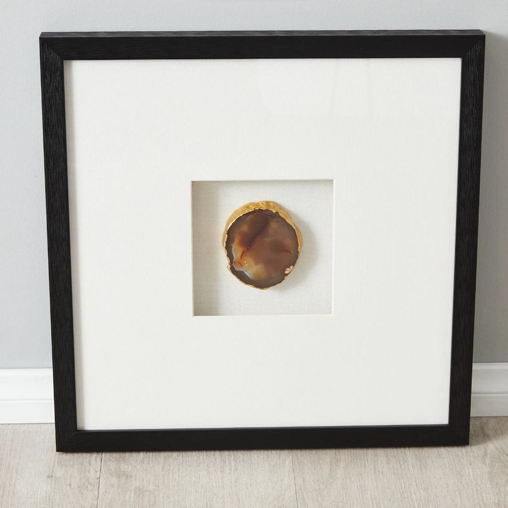 Indigo Agate Shadow Box With Black Frame