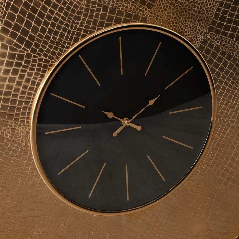 Miriam Matte Antique Brass Croc Pattern Wall Clock | Koala Living