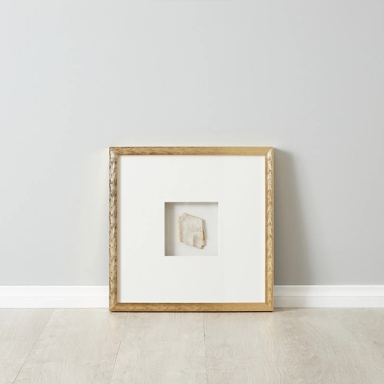 Clear Agate Shadow Box With Gold Frame | Koala Living