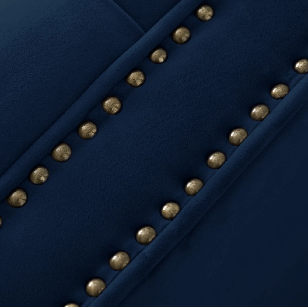 Vogue Navy Blue Velvet 3-Seater Sofa