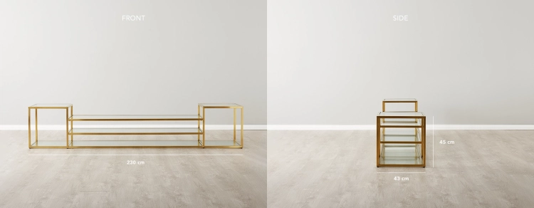 Tinsley Brushed Gold Stainless Steel Entertainment Unit | Koala Living