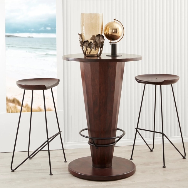 Samba Burnt Brown Acacia Wood Bar Table | Koala Living