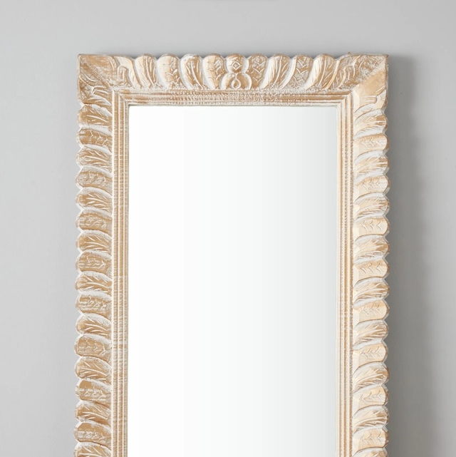 Apollo White Gold Wooden Rectangle Mirror | Koala Living