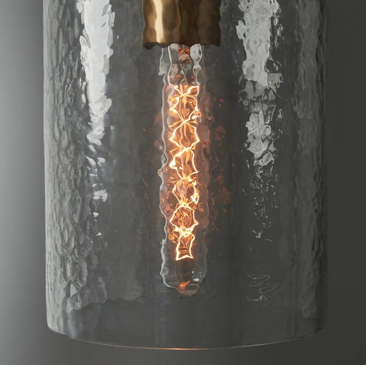 Kristoff Clear Glass Satin Brass Atrium Pendant | Koala Living