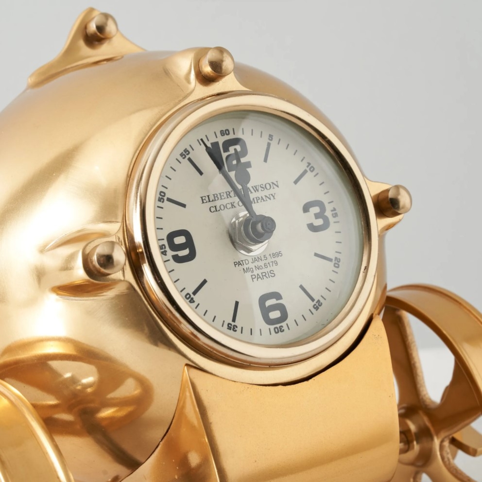 Falco Table Clock - Antique Brass Colour | Koala Living