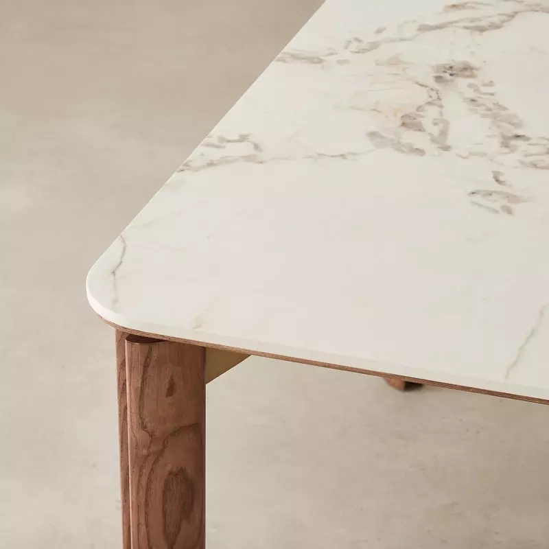 Portobello Pandora Brown Sintered Stone Top Dining Table - Toffee Brown ...