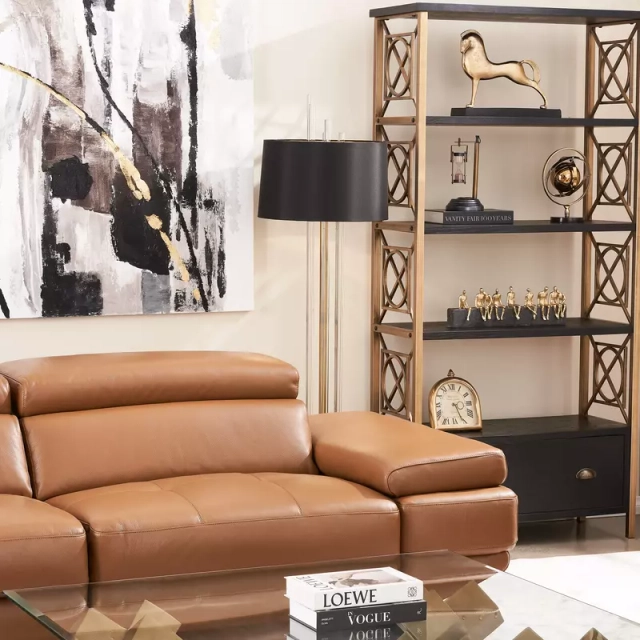 Elena Savannah Brown Leather 2-Seater Electric Recliner | Koala Living