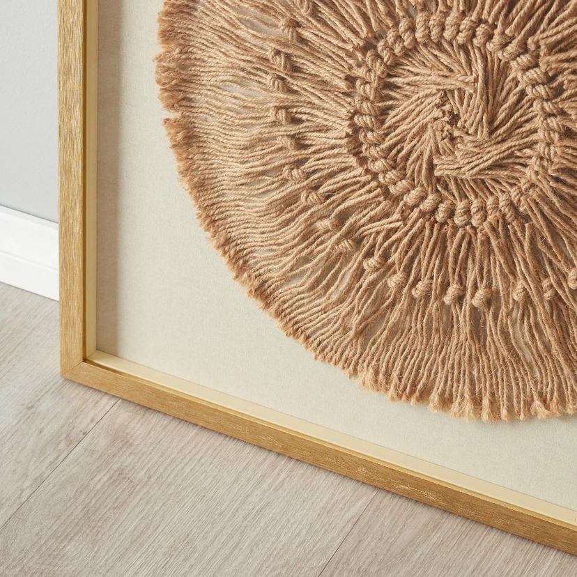 Cycles Hemp Rope Shadow Box with Golden Frame | Koala Living