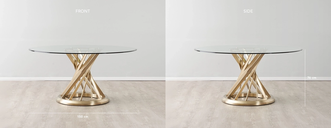 Louisa Brushed Gold Dining Table | Koala Living