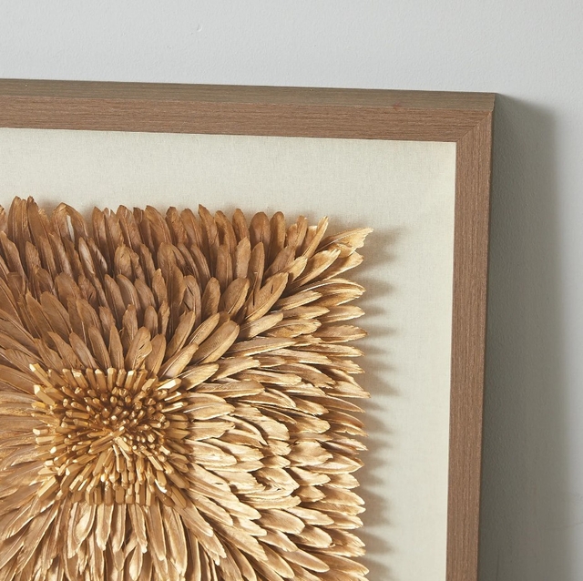 Feather Shadow Box with Light Brown Frame | Koala Living
