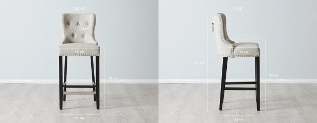 Viktor Stone Beige 76cm Bar Stool | Koala Living